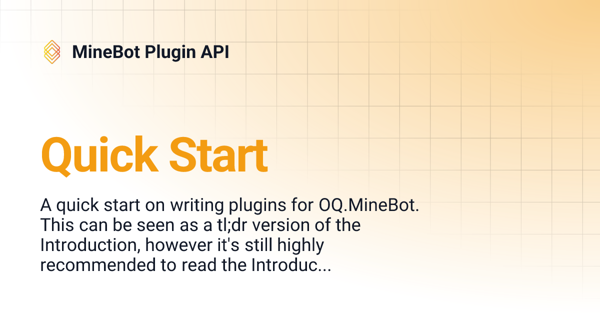 Quick Start | MineBot Plugin API
